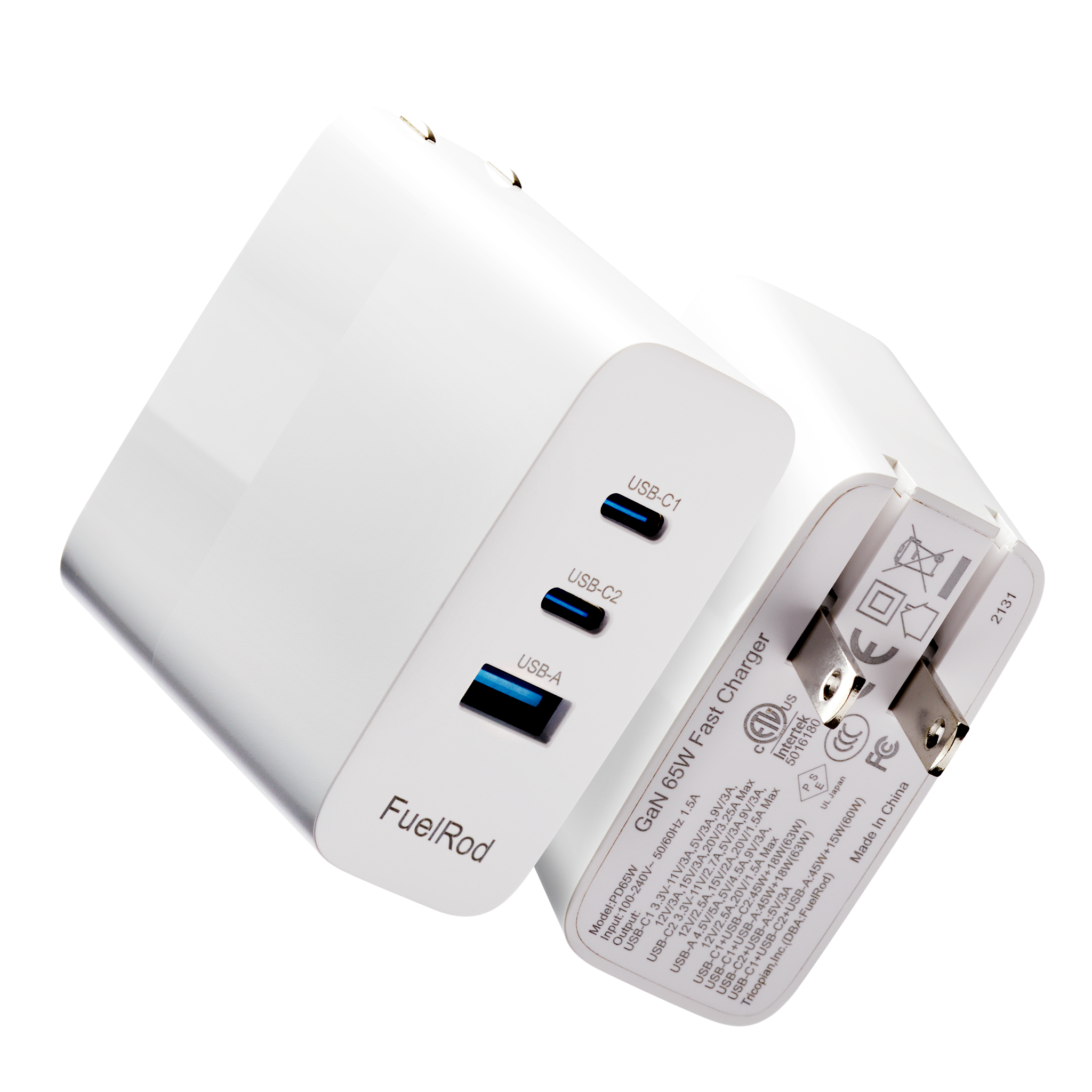 3-Port Wall Charger (65W) | FuelRod